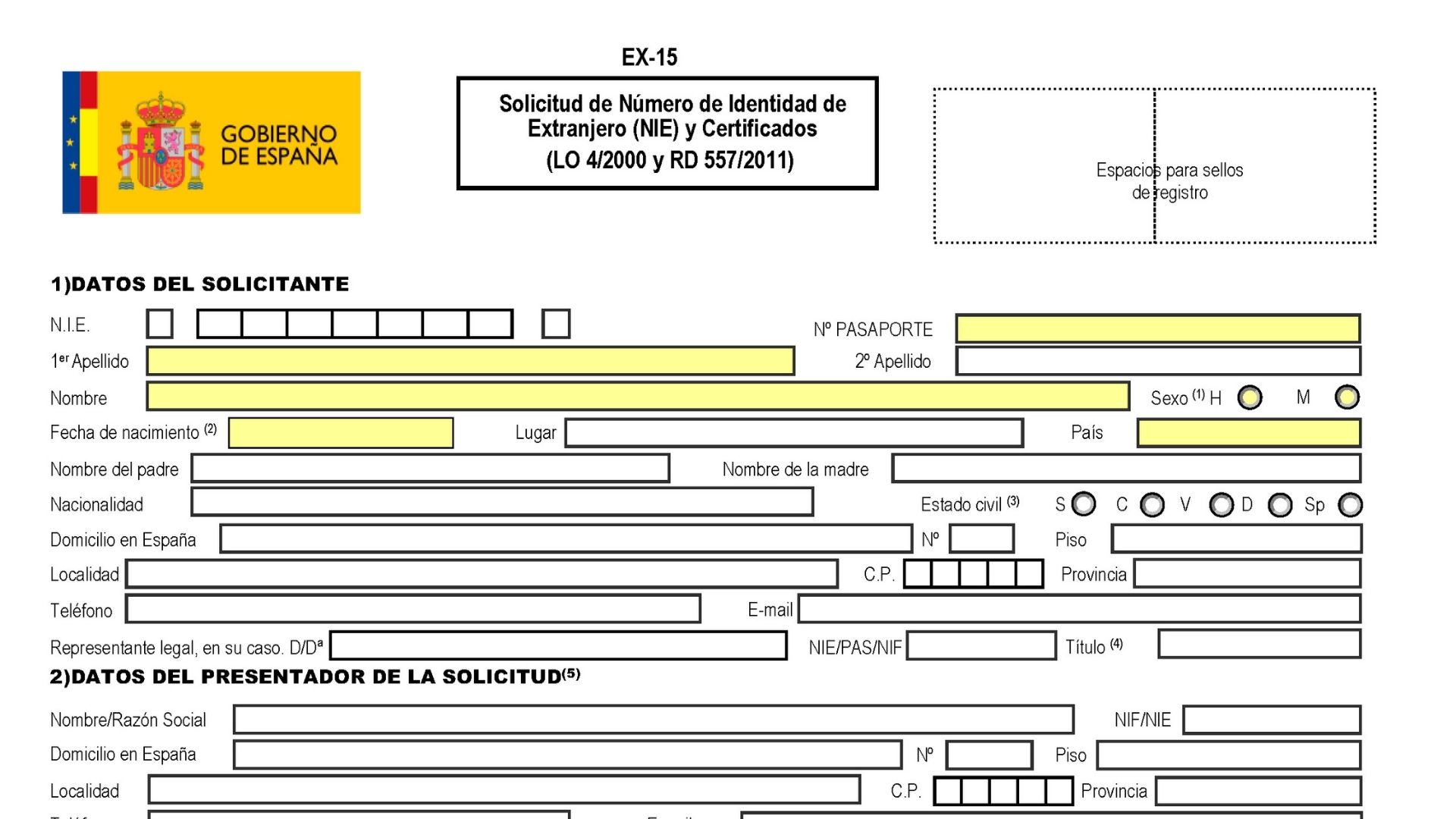 Comment remplir le formulaire du NIE (EX 15) Expat-Valencia