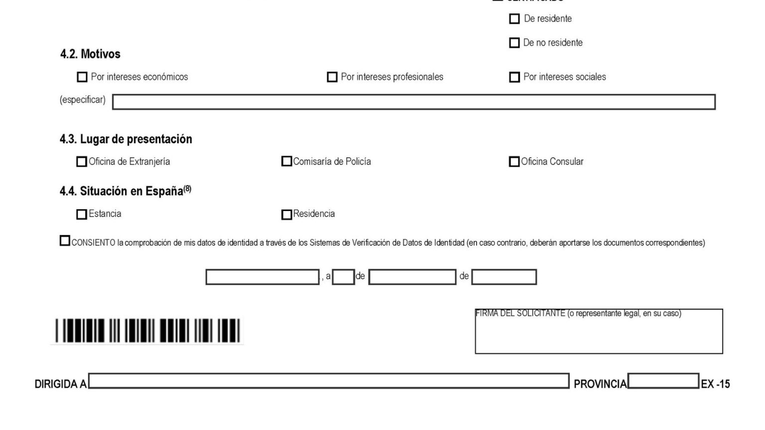 Comment remplir le formulaire du NIE (EX 15) Expat-Valencia